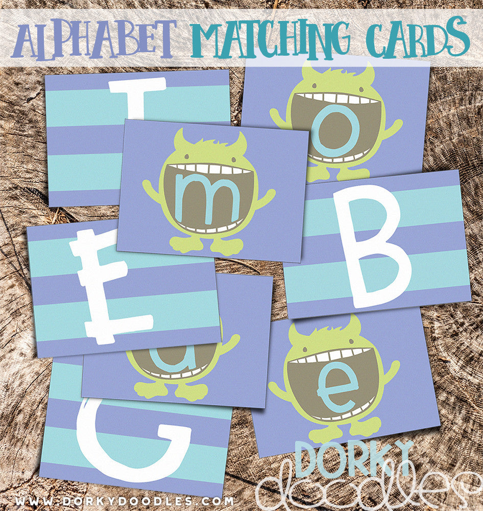 Monster Alphabet Matching Cards – Dorky Doodles
