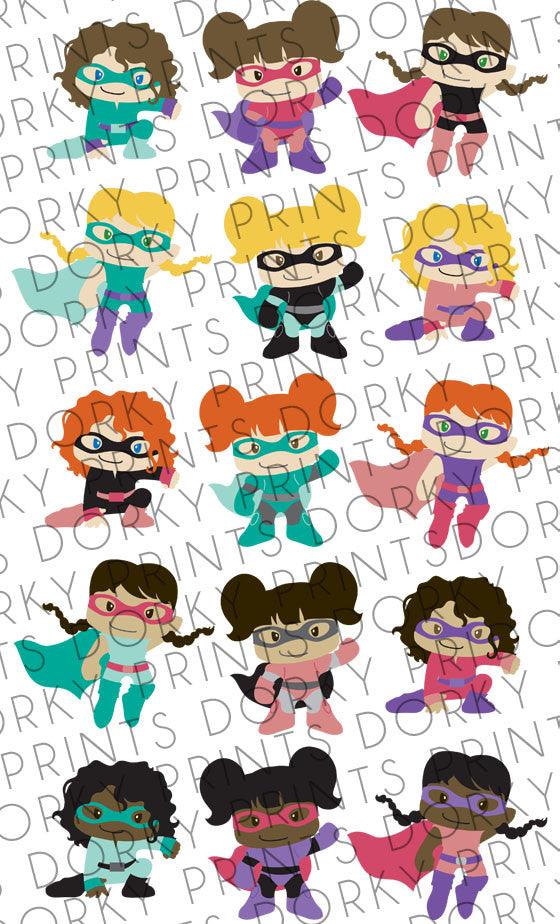 Girl Super Hero Clipart – Dorky Doodles