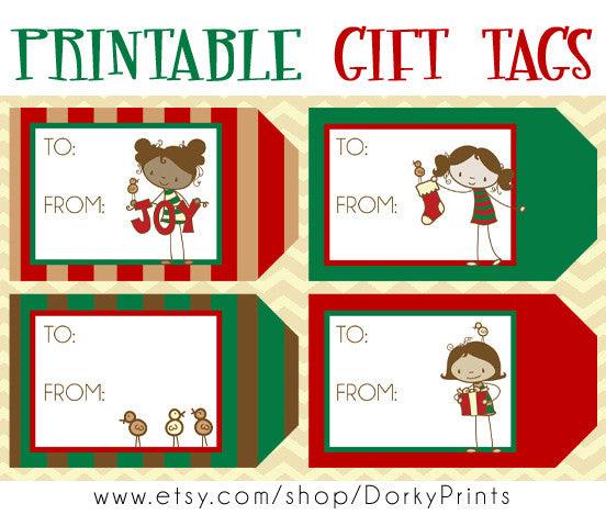 Girly Christmas Gift Tags - Printables – Dorky Doodles