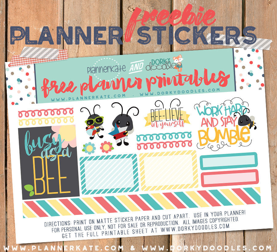 Busy Bee Planner Sticker Freebie – Dorky Doodles