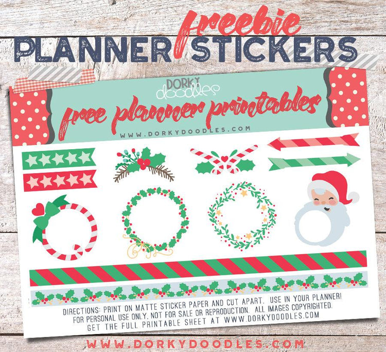 Christmas Frames Planner Stickers Freebie – Dorky Doodles