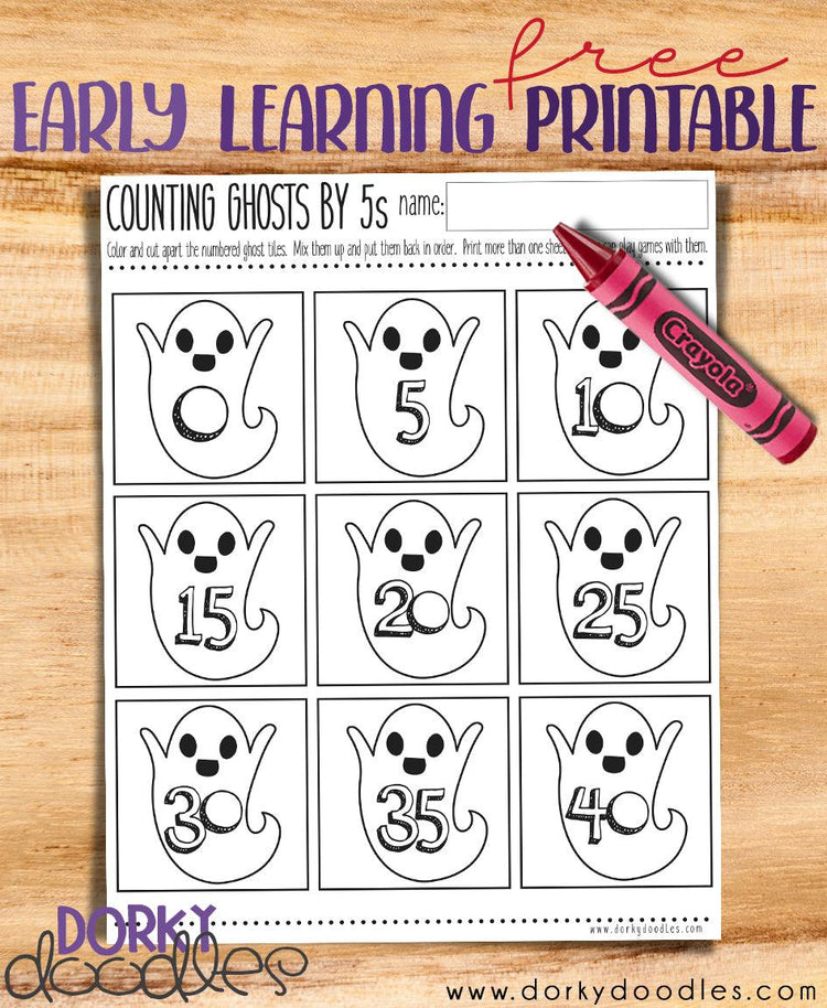 Counting by Fives Halloween Printable – Dorky Doodles
