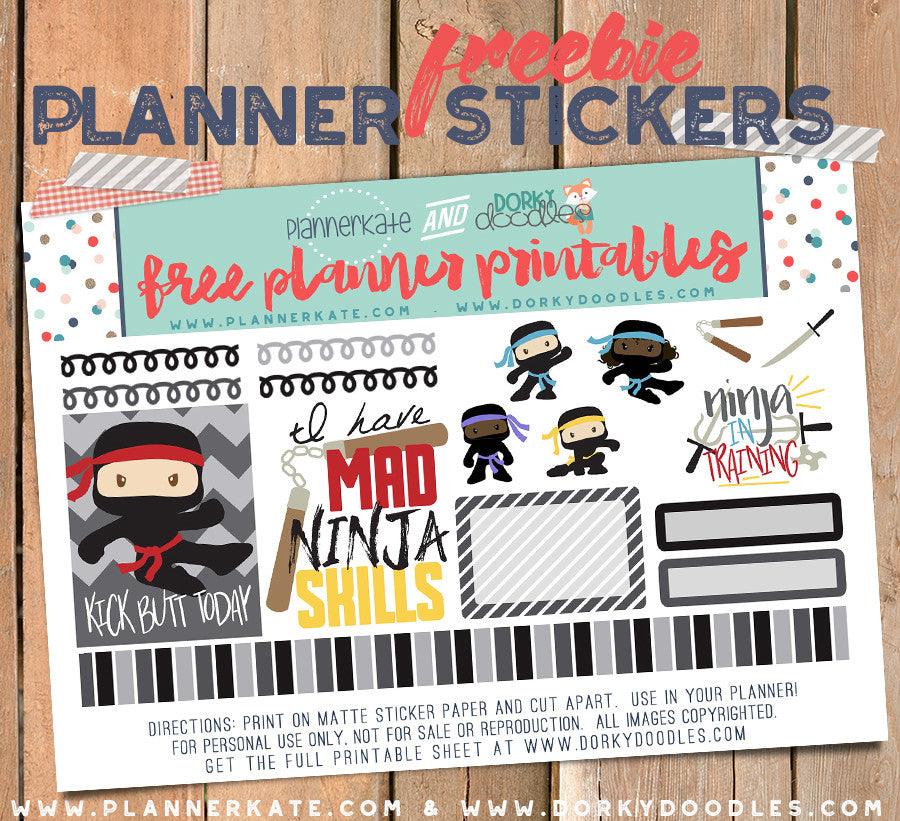 Free Ninja Planner Stickers – Dorky Doodles