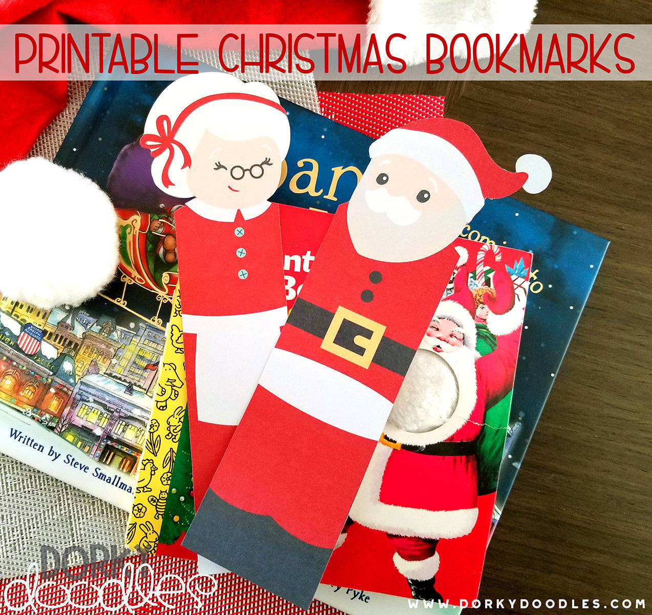 Free Santa Bookmarks Printable – Dorky Doodles