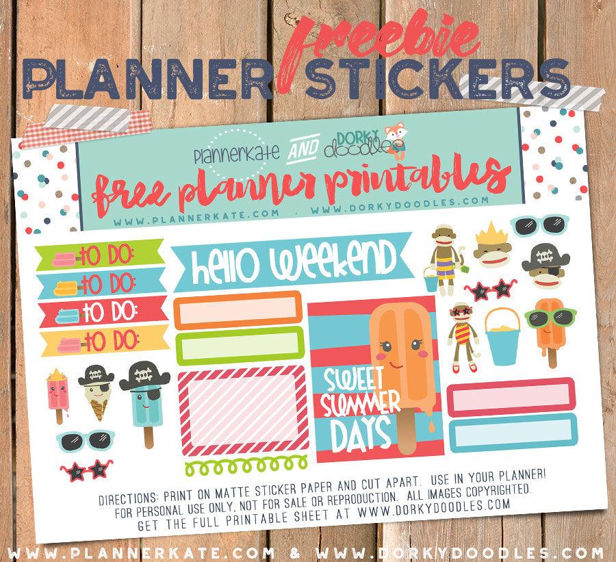 Summer Treats Planner Sticker Freebie – Dorky Doodles