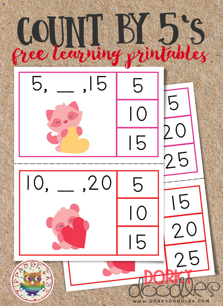 Valentine Printable: Count by 5s – Dorky Doodles
