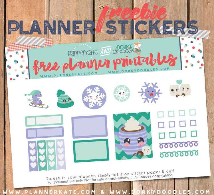 Winter Planner Stickers Freebie – Dorky Doodles