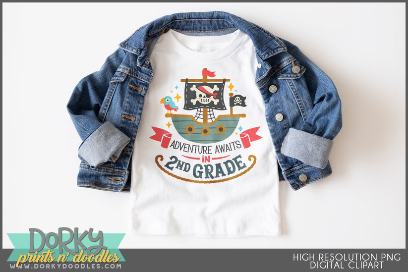 Grade Specific Pirate Adventure Back to School Clipart – Dorky Doodles