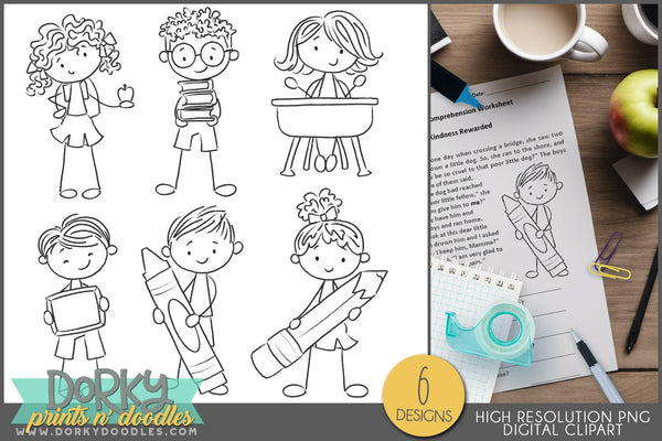 Stick Kid Clip Art Black And White