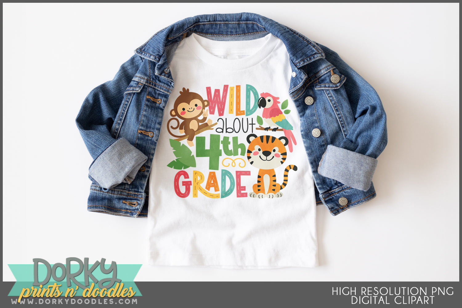 Grade Specific Jungle Animal Wild About School Clipart – Dorky Doodles