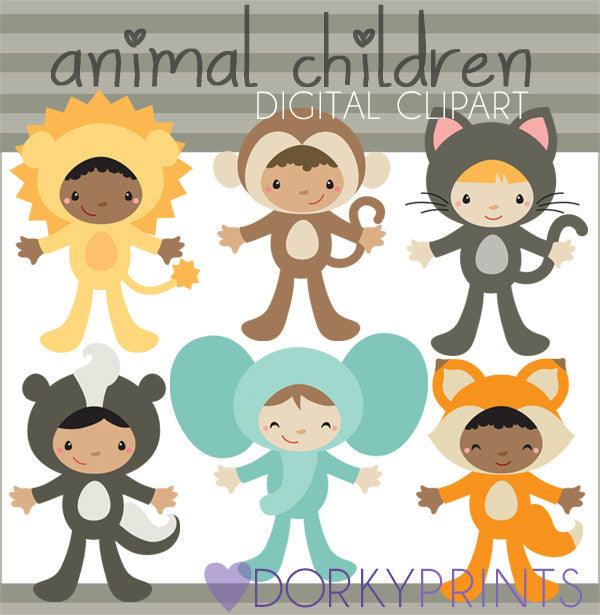 Animal Costumes Kid Clipart – Dorky Doodles