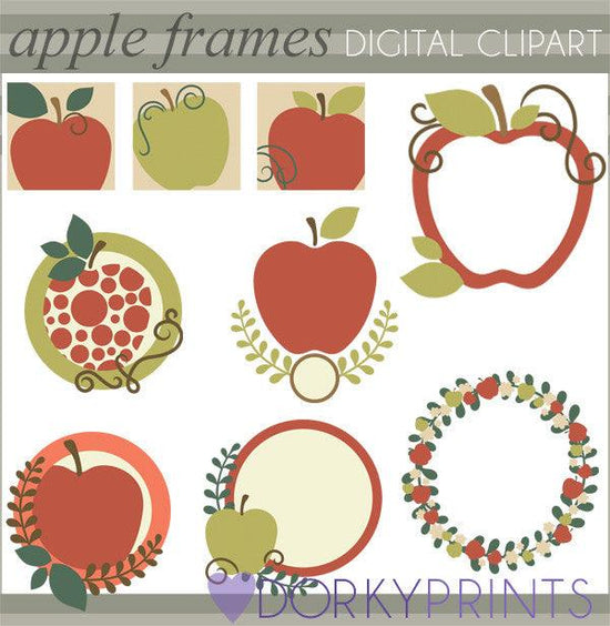 Apple Frames School Clipart – Dorky Doodles