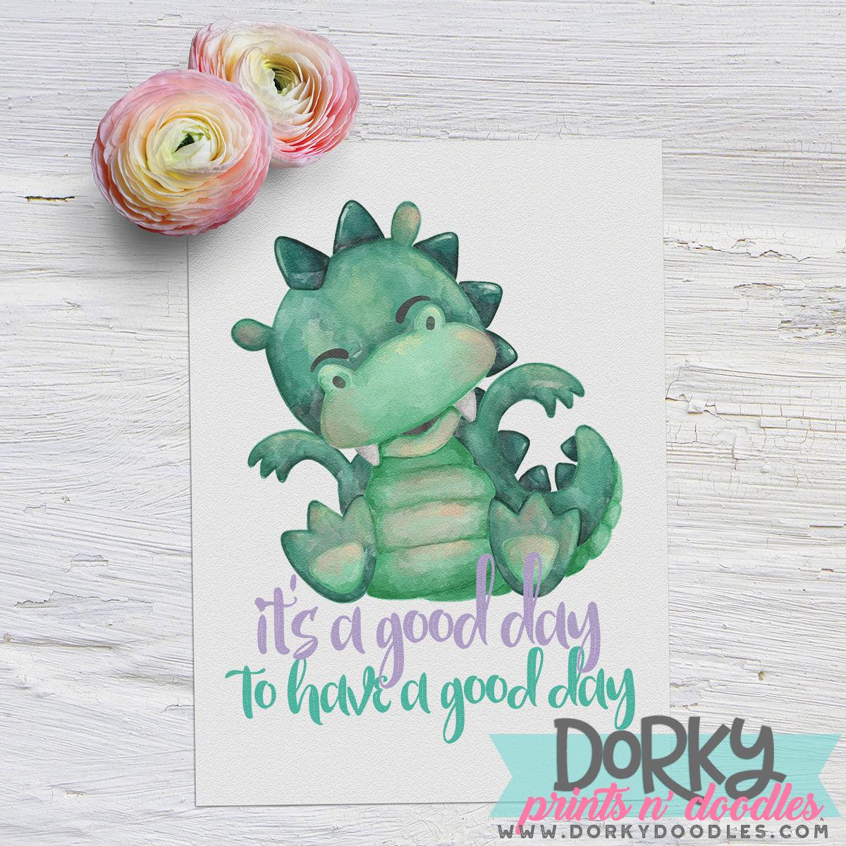 Baby Dragon Watercolor PNG – Dorky Doodles