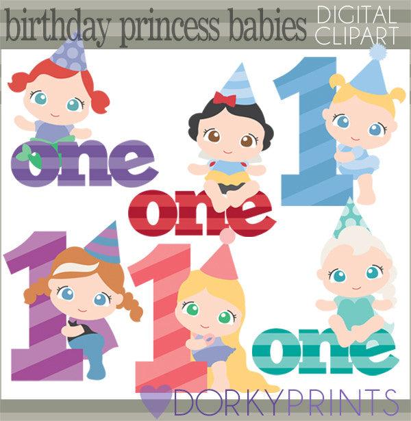 Baby Princess First Birthday Clipart – Dorky Doodles