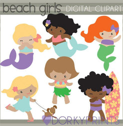 Beach Girls Summer Clipart – Dorky Doodles