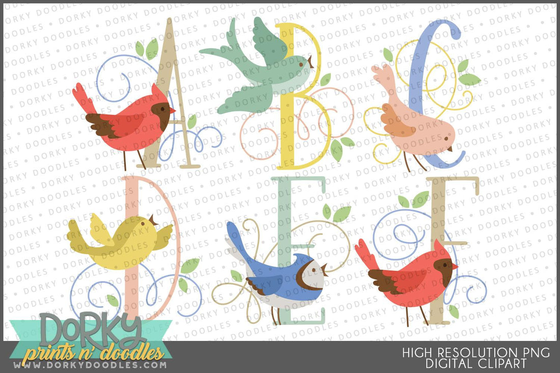 Bird Alphabet Clipart – Dorky Doodles