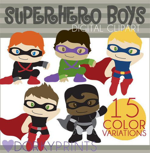 Boy Super Hero Clipart – Dorky Doodles
