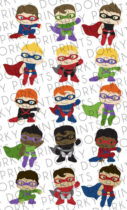 Boy Super Hero Clipart – Dorky Doodles
