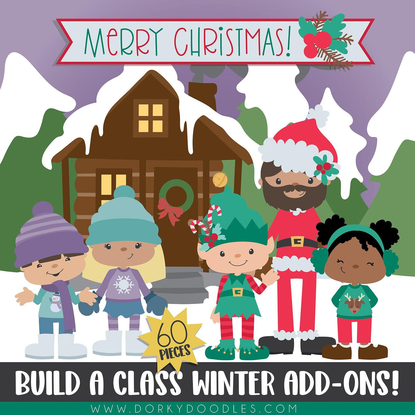 "Build a Class" Christmas and Winter ADD-ON set - 60 Pieces of School ...