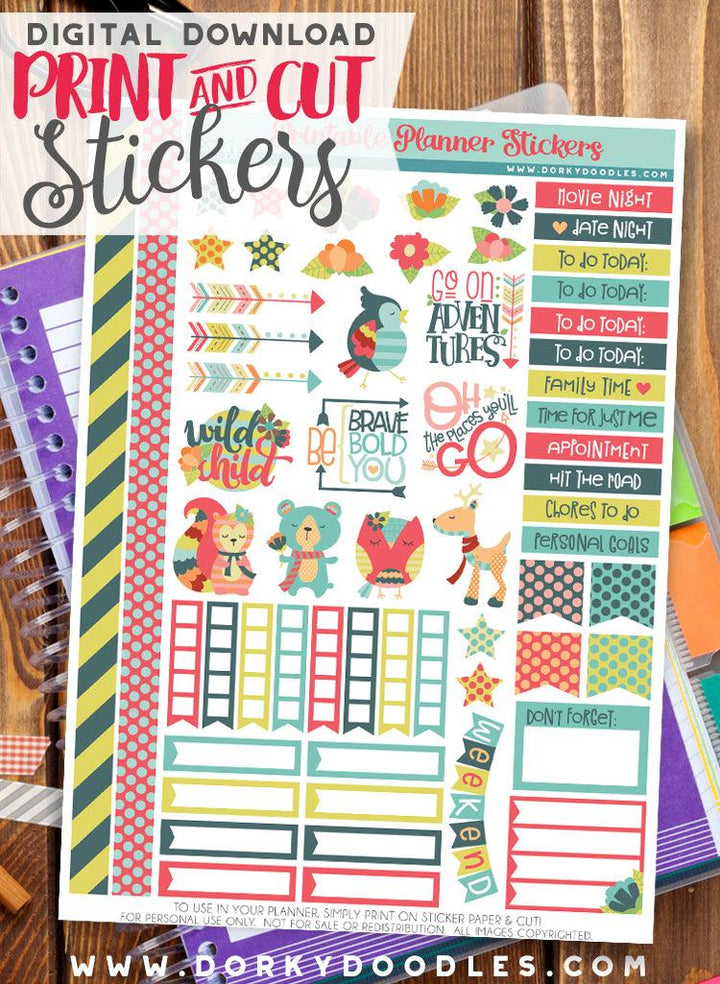 Print and Cut Planner Stickers – Page 2 – Dorky Doodles