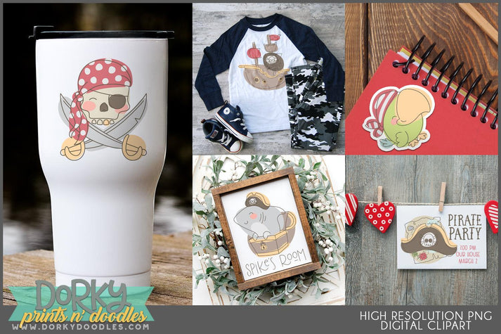 Cute Sketchy Pirates Clipart – Dorky Doodles