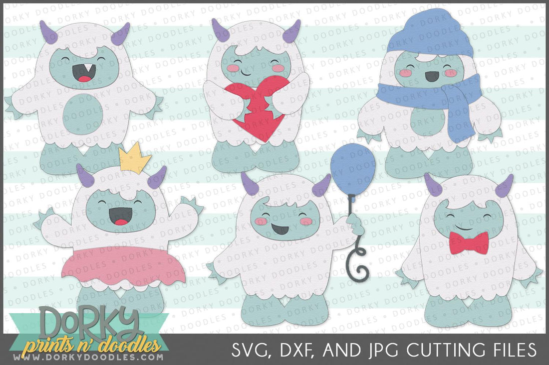 Cute Yeti SVG and DXF Cuttable Files – Dorky Doodles