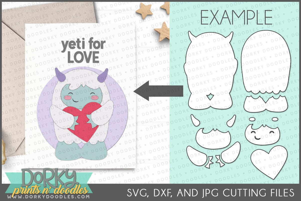 Cute Yeti SVG and DXF Cuttable Files – Dorky Doodles