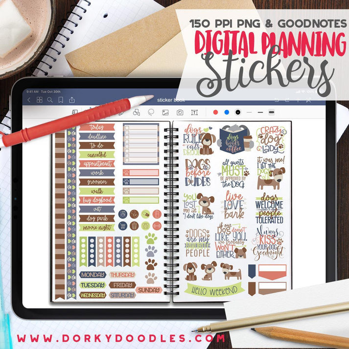 Dog Lovers Digital Planner Stickers – Dorky Doodles