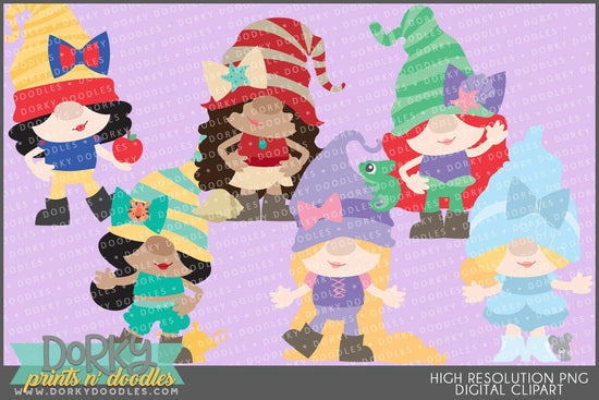 Gnome Princess Character Clipart – Dorky Doodles