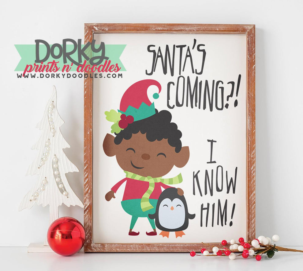 Happy Elf Christmas Clipart – Dorky Doodles