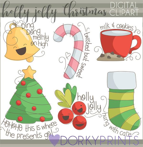 Holly Jolly Christmas Clipart – Dorky Doodles