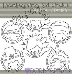 Kids Circles Black Line Thanksgiving Clipart – Dorky Doodles