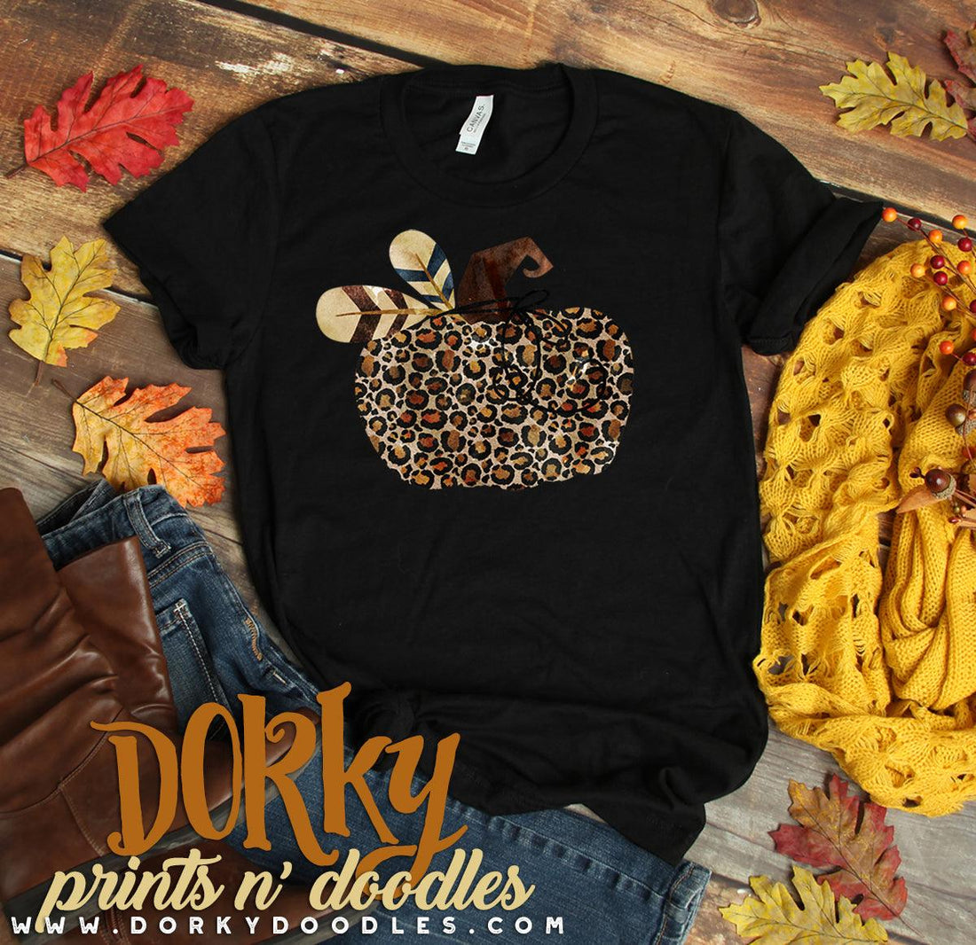 Leopard Print Pumpkin Watercolor PNG – Dorky Doodles