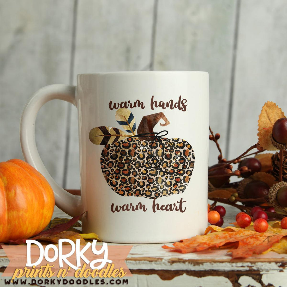 Leopard Print Pumpkin Watercolor PNG – Dorky Doodles
