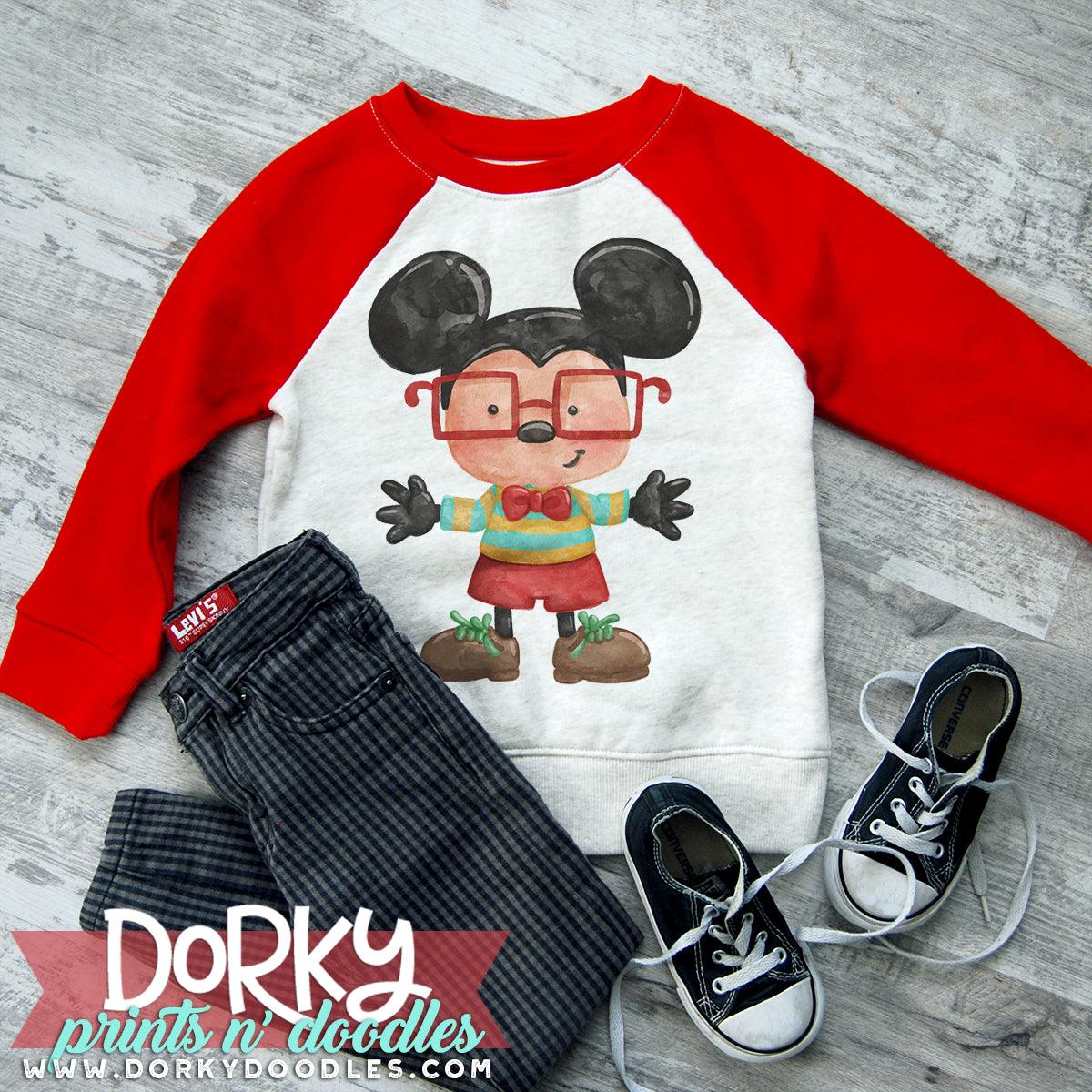 Nerd Mouse Watercolor PNG – Dorky Doodles