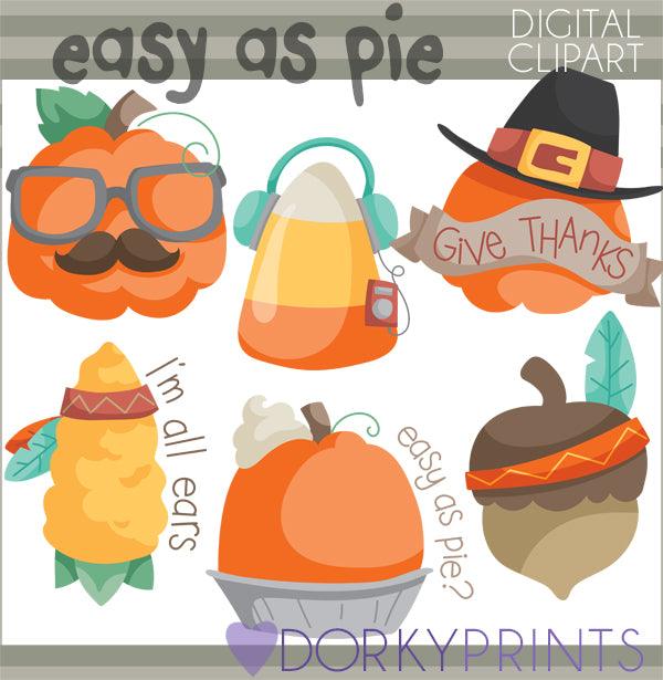 Pumpkin Pie Thanksgiving Clipart – Dorky Doodles