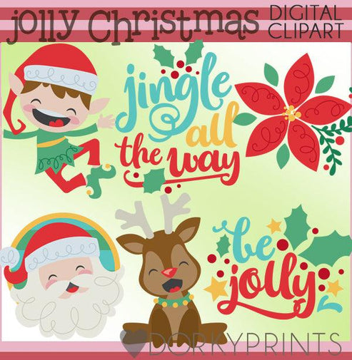 Santa and Elf Christmas Clipart – Dorky Doodles