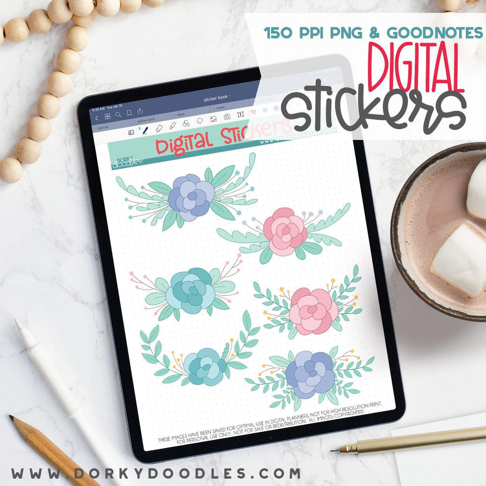 Spring Flowers Digital Planner Stickers – Dorky Doodles