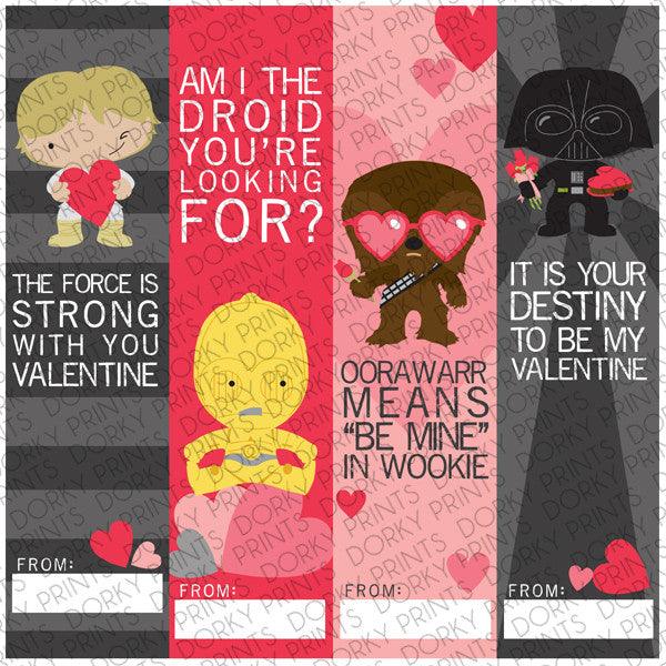 Star Heroes Valentine Bookmarks Holiday Printables – Dorky Doodles