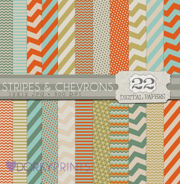 Stripes and Chevrons Digital Paper Pack – Dorky Doodles