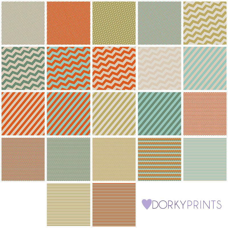 Stripes and Chevrons Digital Paper Pack – Dorky Doodles