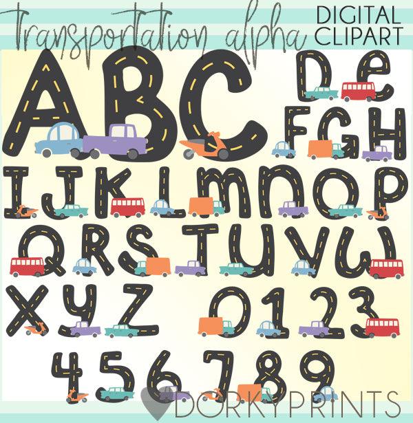 Transportation Alphabet Clipart – Dorky Doodles
