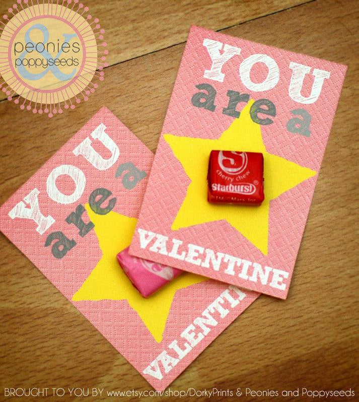 "You're a Star" Valentine Card Holiday Printables – Dorky Doodles